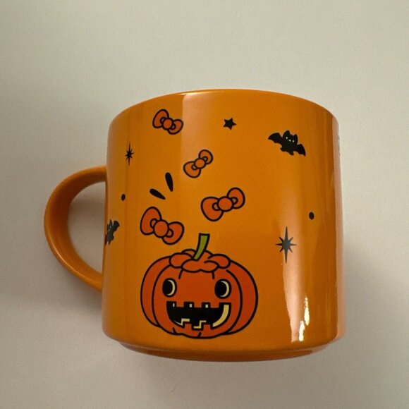 Hello Kitty | Dining | Sanrio Zak Hello Kitty Witch Hat Bows Halloween Orange Pumpkin Bats Mug ...